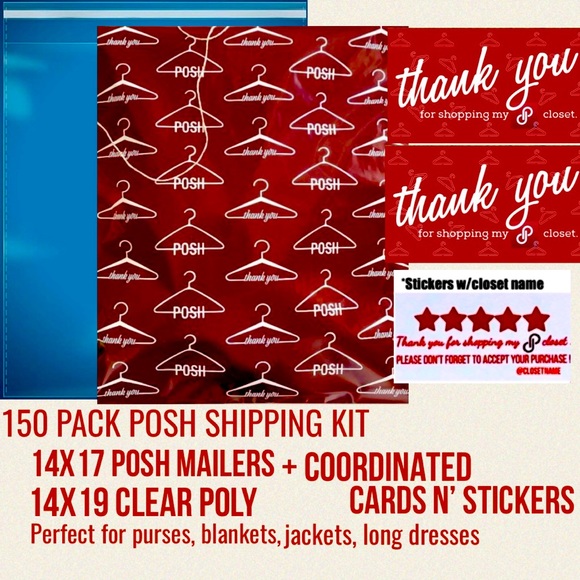 Mailers N More | Office | 5 Pack Poshmark Shipping Supplies 14x17 Bigger Mailers Clear Poly Card ...